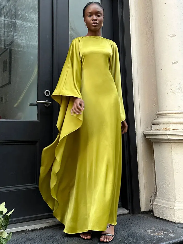 GACVGA-Satin-Cloak-Long-Sleeve-Loose-Maxi-Dress-For-Women-Fashion ...