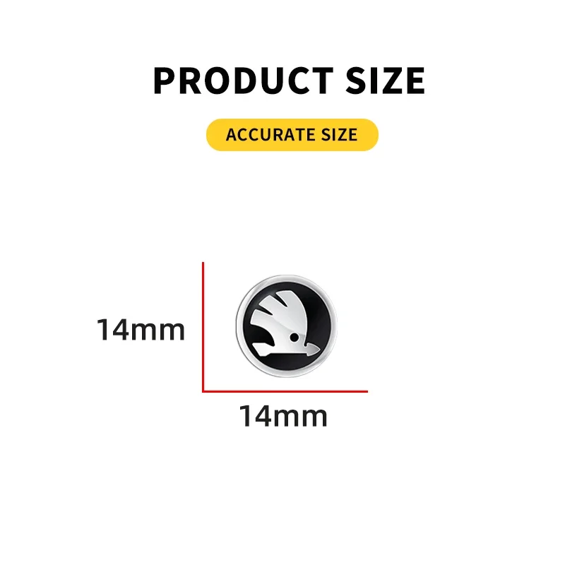 11mm 14mm Car Key Emblem Sticker Auto Control Key Logo Decal For Skoda ...