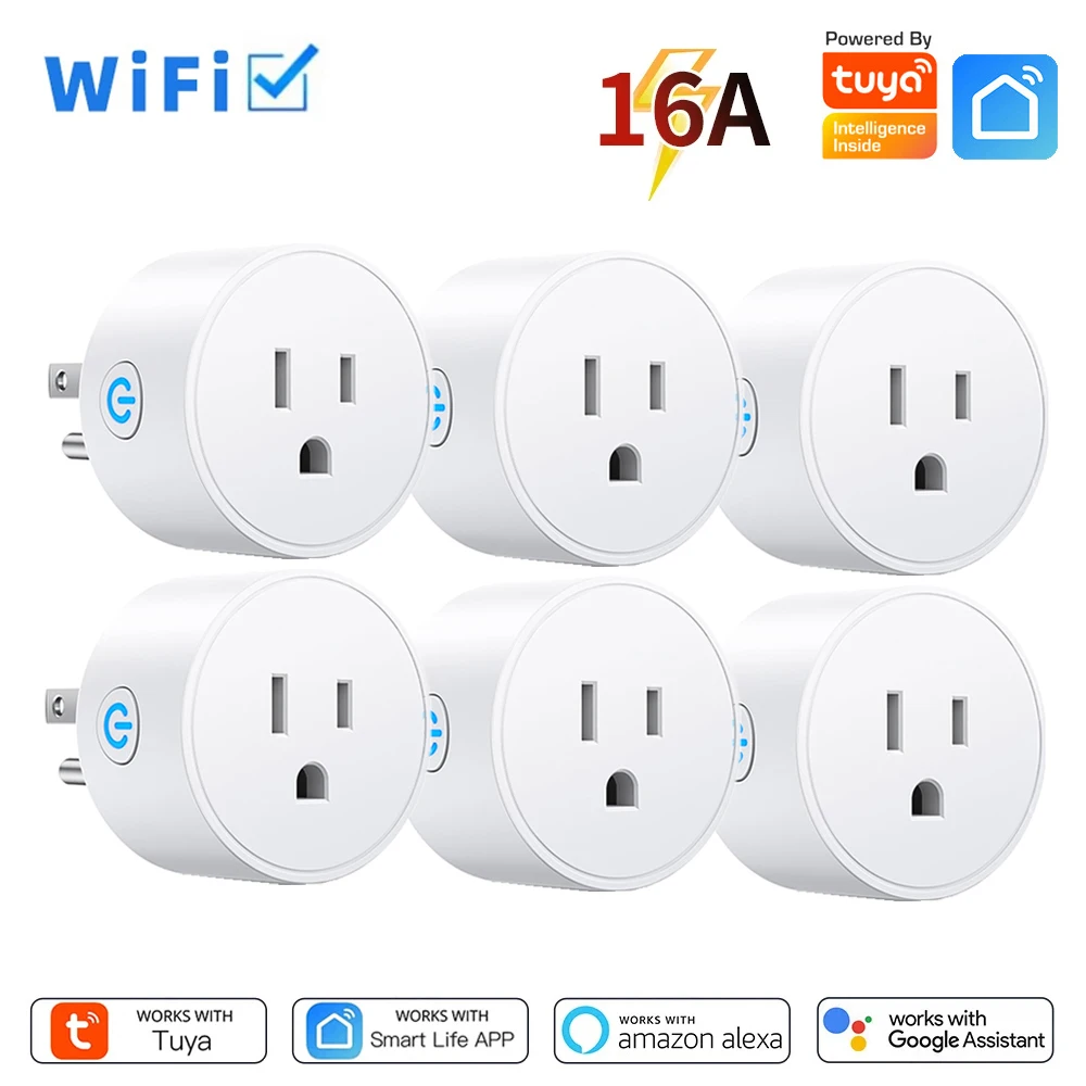 Tuya Smart Plug WiFi Smart Socket US 16A Wireless Outlet Smart Life ...