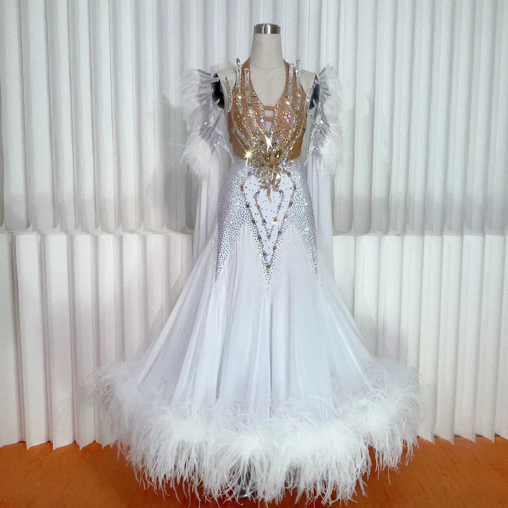 PEIDANCE-New-White-International-Standard-Ballroom-Dance-Dress-Custom ...