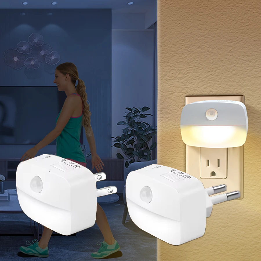 EU-US-Socket-Led-Night-Light-with-Motion-Sensor-AC-85-265V-PIR-Human ...