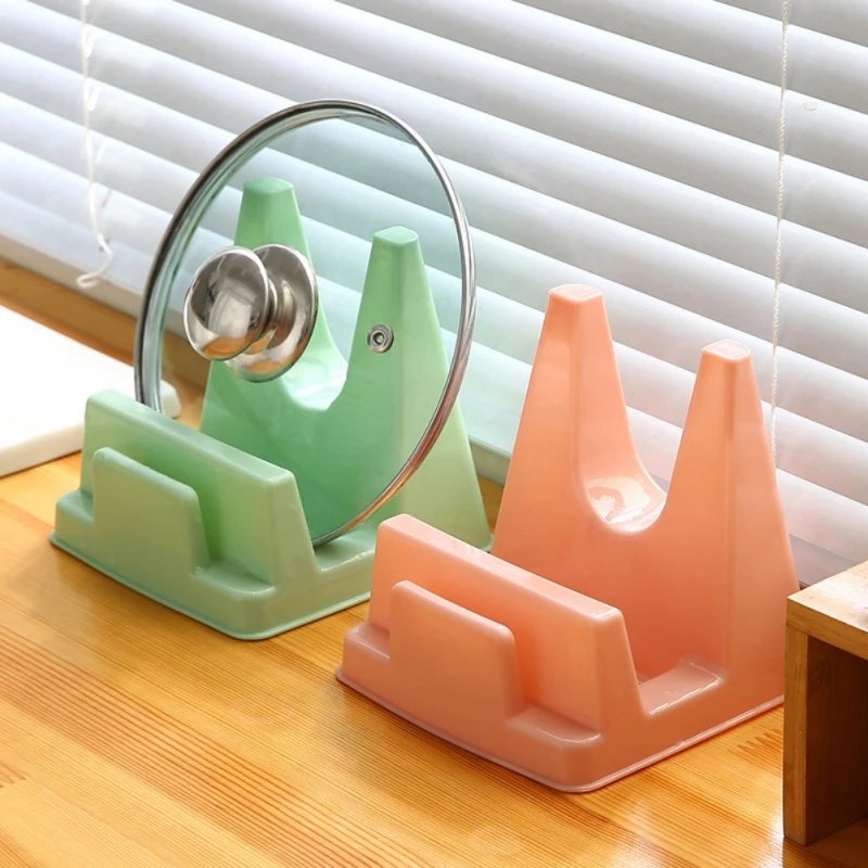 Plastic-Pot-Lid-Rack-Spoon-Holder-Stand-Kitchen-Organizer-Fork-Spatula ...