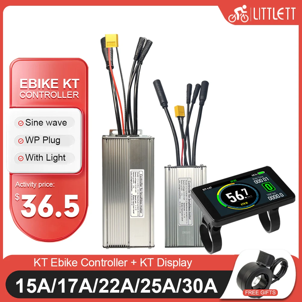 Electric-Bike-KT-Controller-36V-48V-17A-30A-Waterproof-Plug-with-Light ...