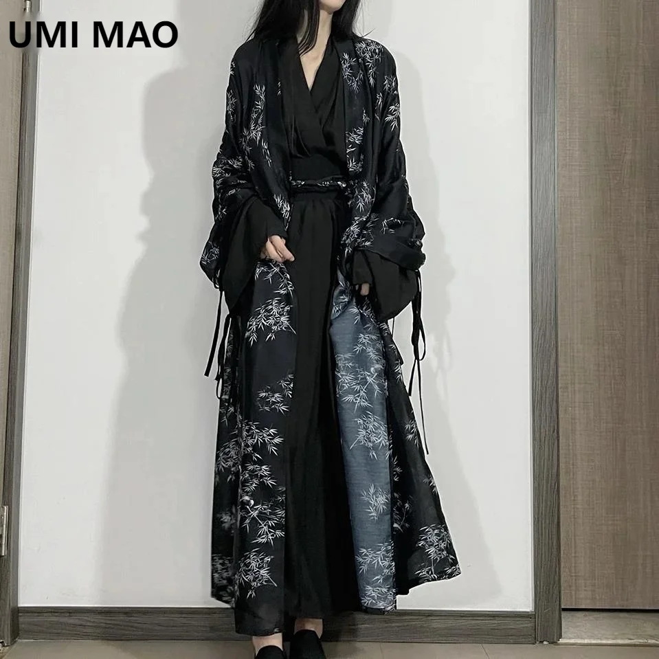 UMI MAO Autumn Winter New Chinese Stye Dress Han Fu Printed Leather ...