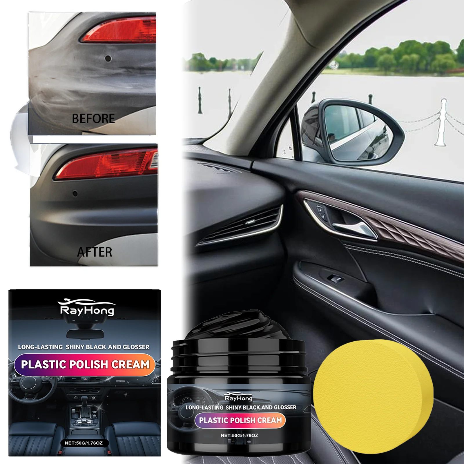 Heavy Duty Car Plastic Trim Restorer Paste High Gloss Polish And ...