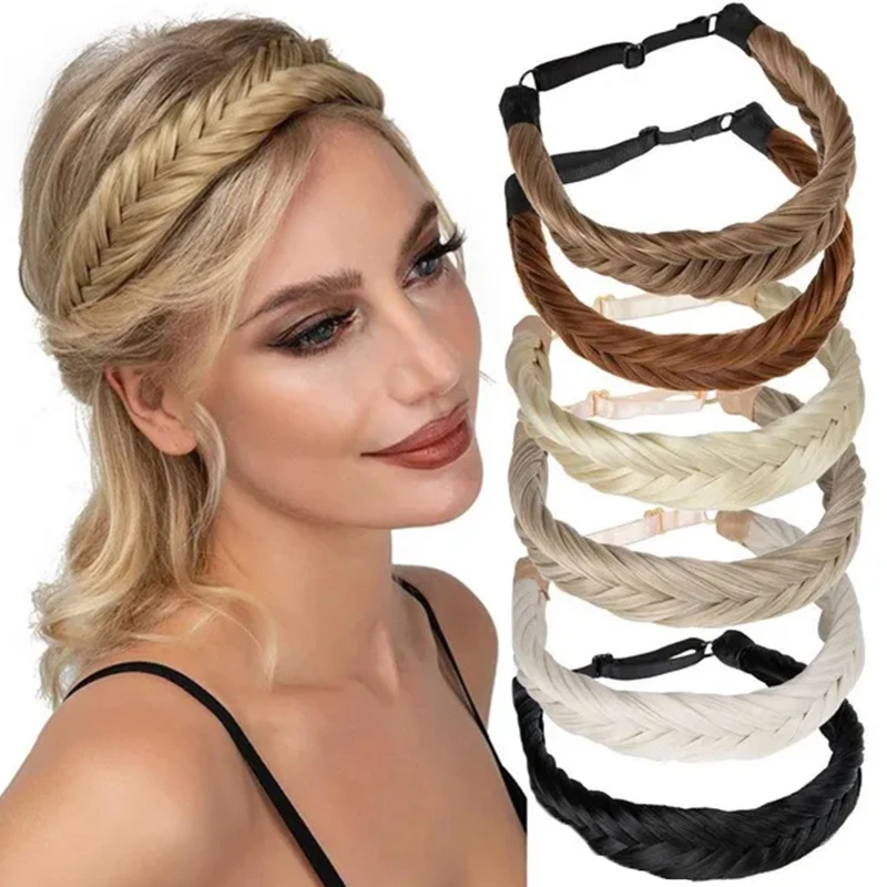 Classic-Synthetic-Headband-Fishtail-Braids-Hair-with-Adjustable-Belt ...
