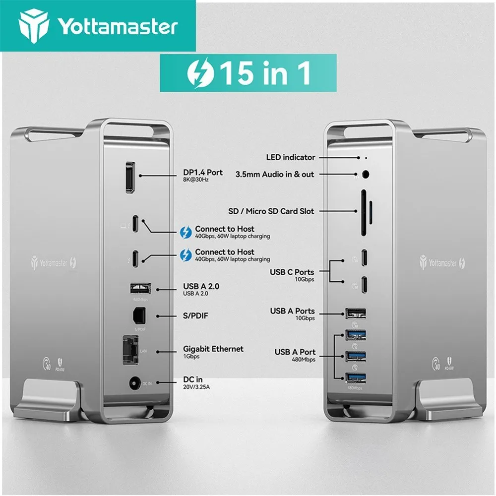 Yottamaster-Docking-Station-USB-Hub-Multi-Port-Tipo-C-DP-4K-60Hz-PD-V ...