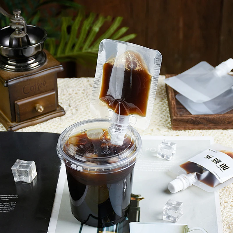 10Pc 50ML Disposable Beverage Bag Milk Tea Juice Coffee Self-standing ...