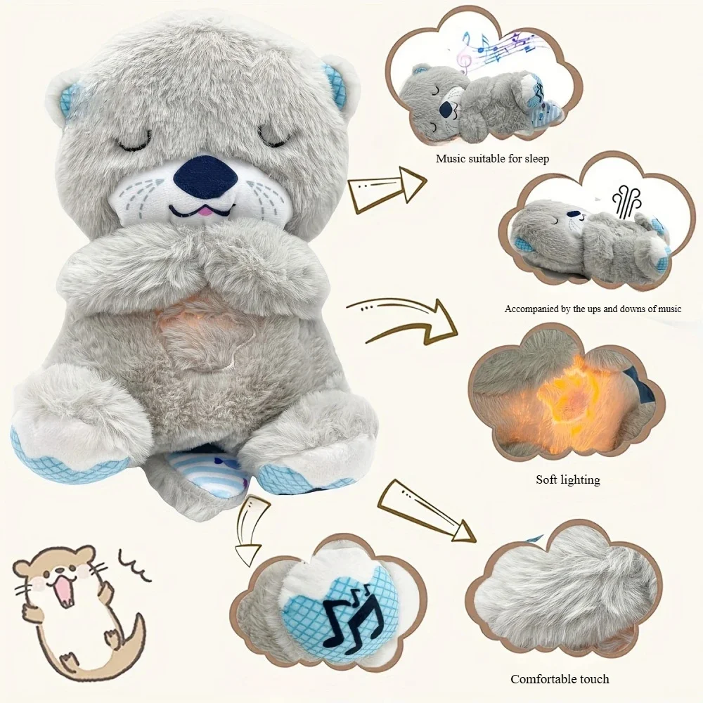 Breathing-Bear-Baby-Soothing-Otter-Plush-Toy-Baby-Kids-Soothing-Music ...