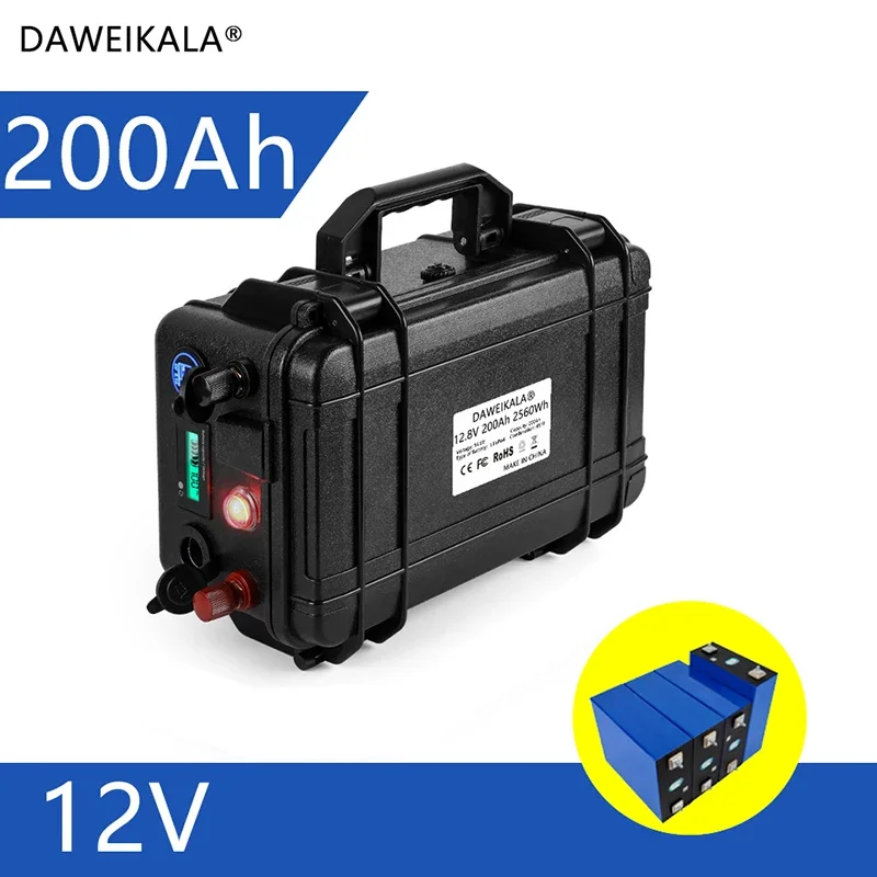 12V-200Ah-Lifepo4-Battery-Pack-Lithium-Iron-Phosphate-Waterproof-Cells ...