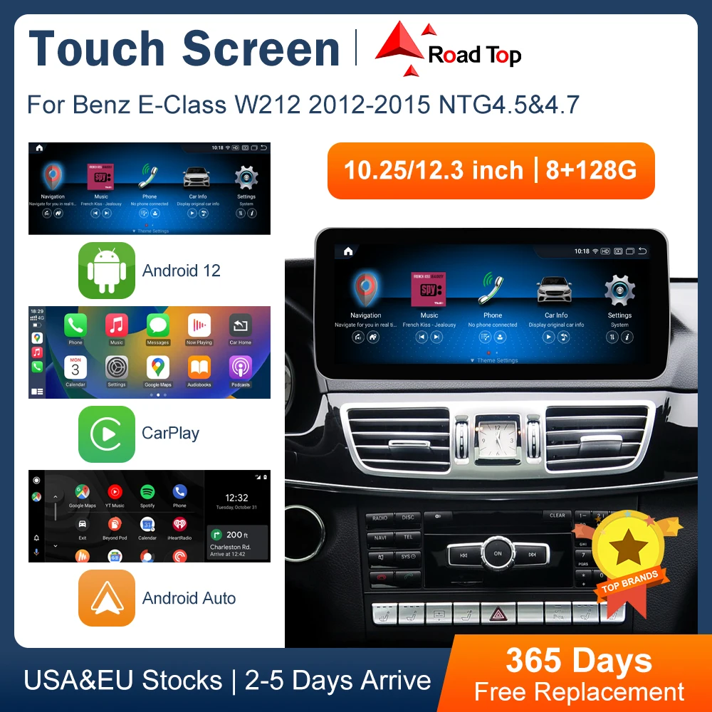 Android 12 Touch Screen For Benz E CLASS W212 2012 2015 Multimedia ...