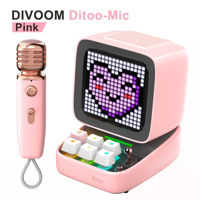 Divoom Ditoo-Mic Pixel Art Portable Bluetooth Speaker for PC with ...