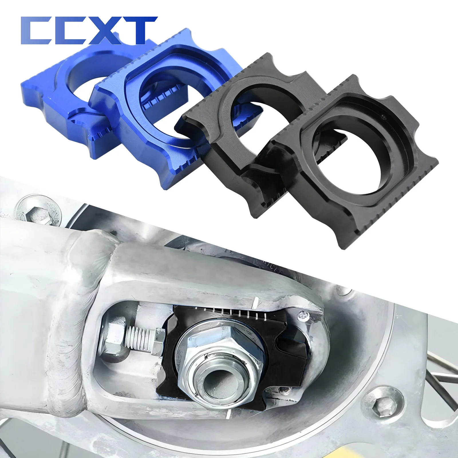 Motorbike-Blue-CNC-Rear-Chain-Adjuster-MX-Axle-Blocks-For-Yamaha-YZ250F ...