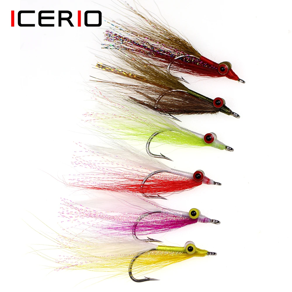 ICERIO-6pcs-Clouser-Deep-Minnow-Flies-Saltwater-Fishing-Streamers ...