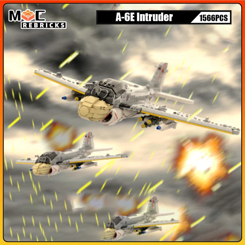 WW2 Bomber MOC Building Block Aircraft 1:35 Scale A-6E Intruder Fighter ...