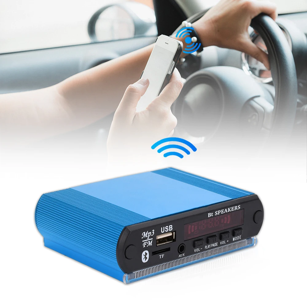 녹음 기능이 있는 무선 블루투스 자동차 오디오 디코더 보드, MP3 플레이어, USB, SD, FM, MMC, MMA 지지대 ...