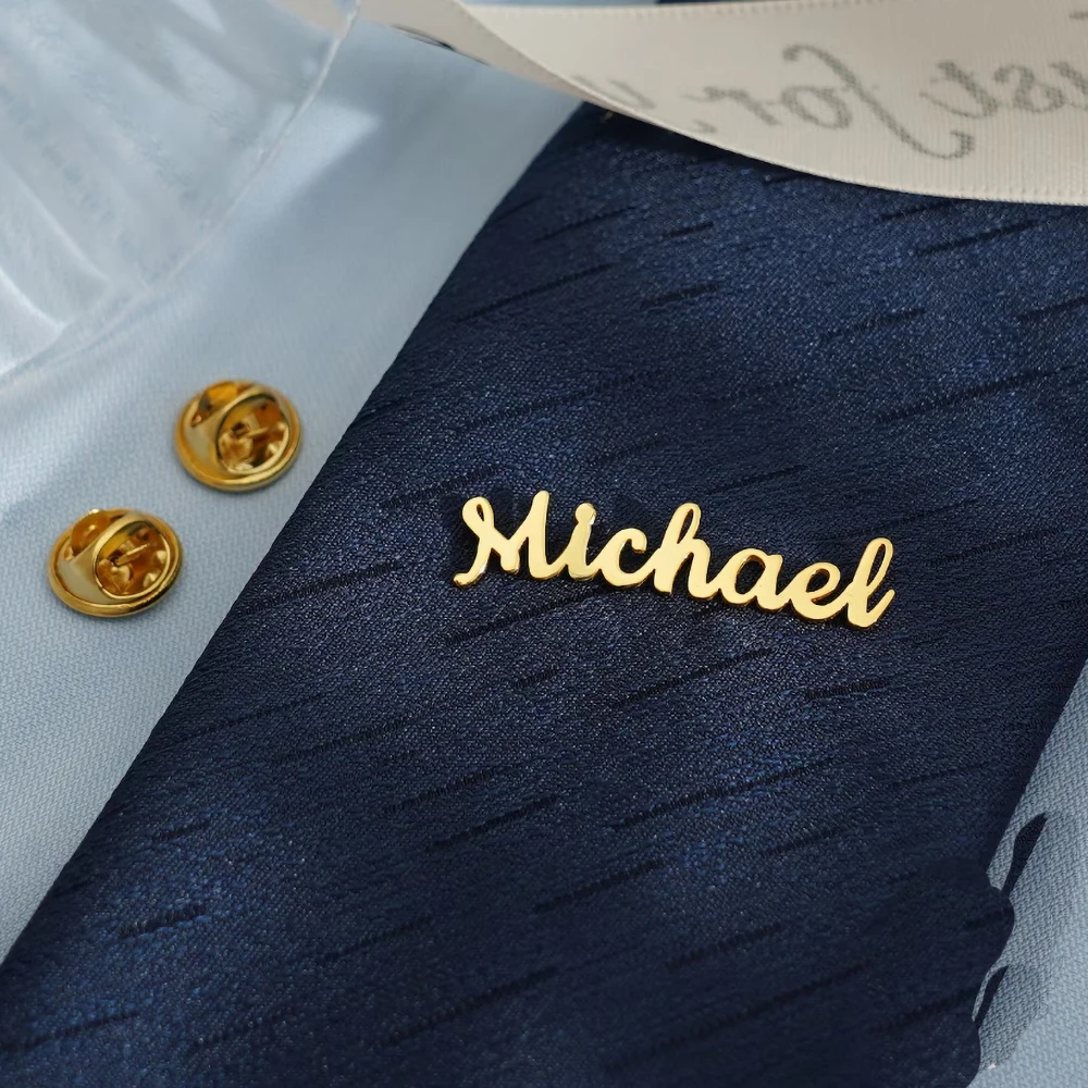 Personalized-name-brooch-Customized-neutral-jacket-badge-unique-name ...