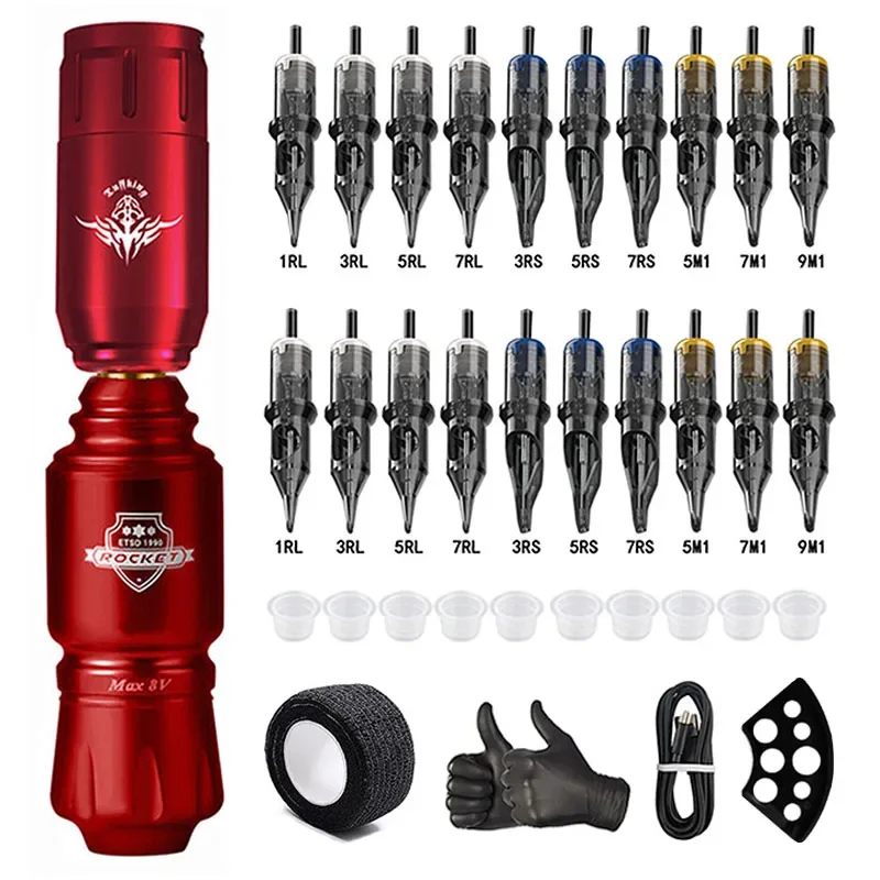 Mini-Tattoo-Machine-Kit-Wireless-Rocket-Tattoo-Machine-Set-Japan-Motor ...