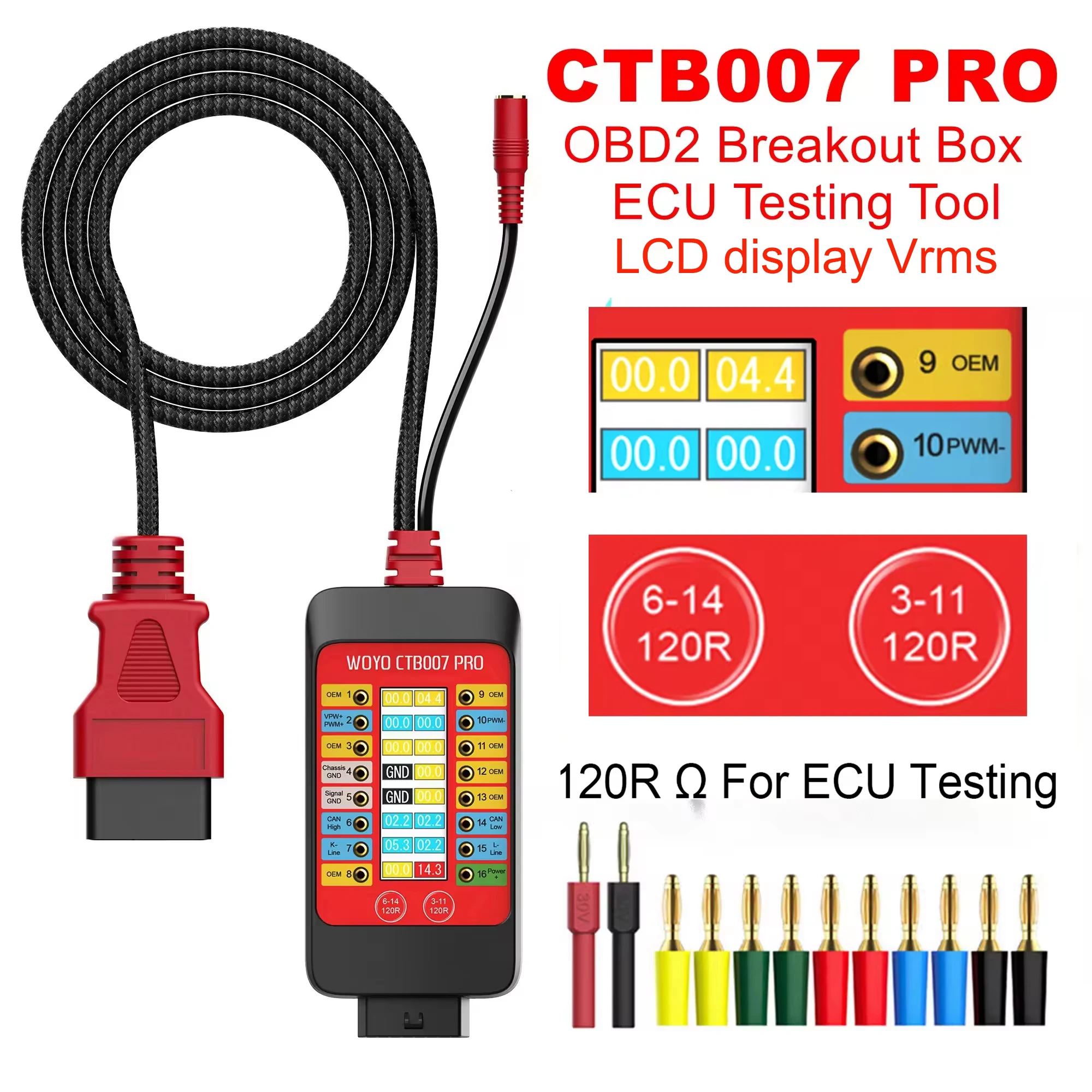 CAN Tester Box with Built-in 120Ω Switch for ECU Testing Tool on Bench ...