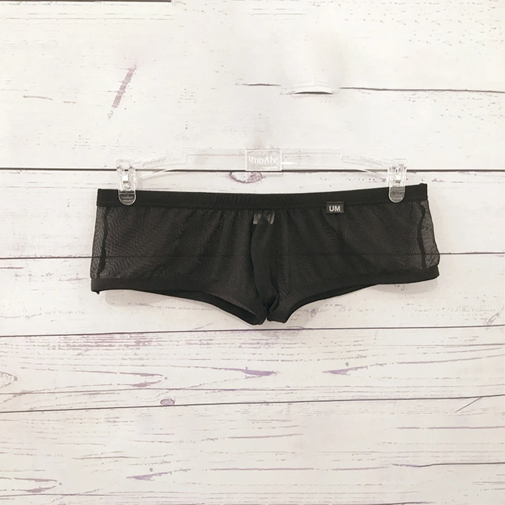 Boxer-shorty,Boxer taille ultra basse pour hommes,culotte transparente ...