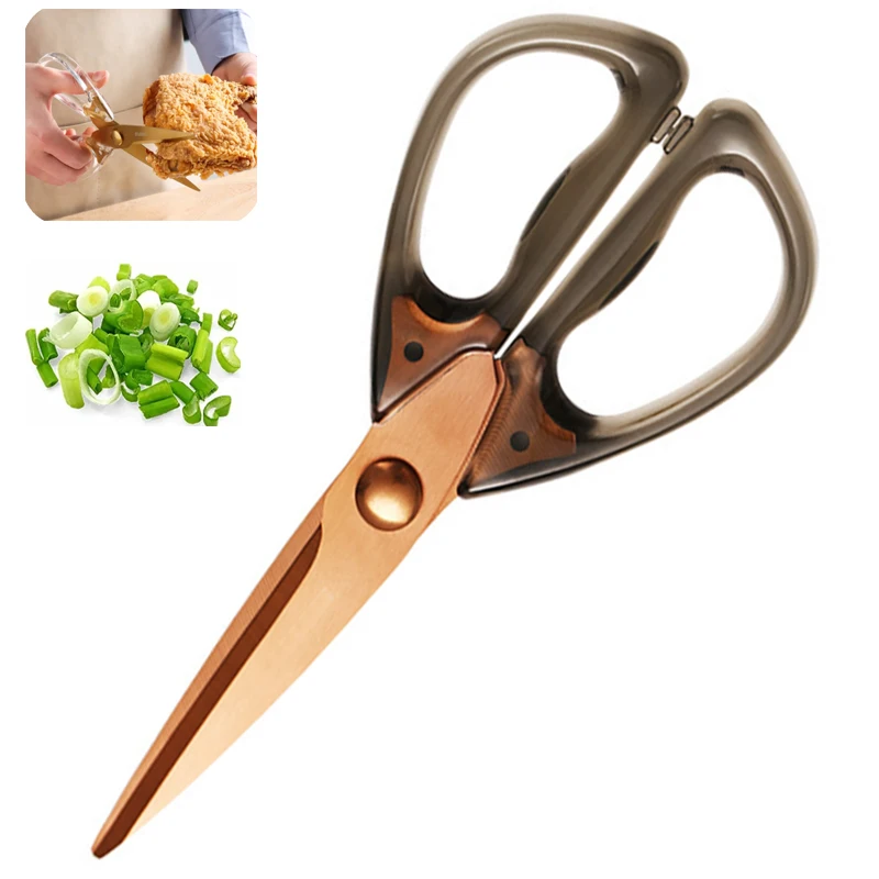 Kitchen-Scissors-Acrylic-Handle-Household-Chicken-Bone-Scissors-Food ...