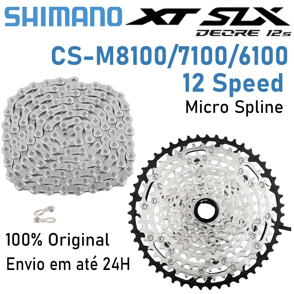 Shimano XT SLX Deore 12S Cassette M8100 M7100 M6100 Chain 12 Speed K7 ...