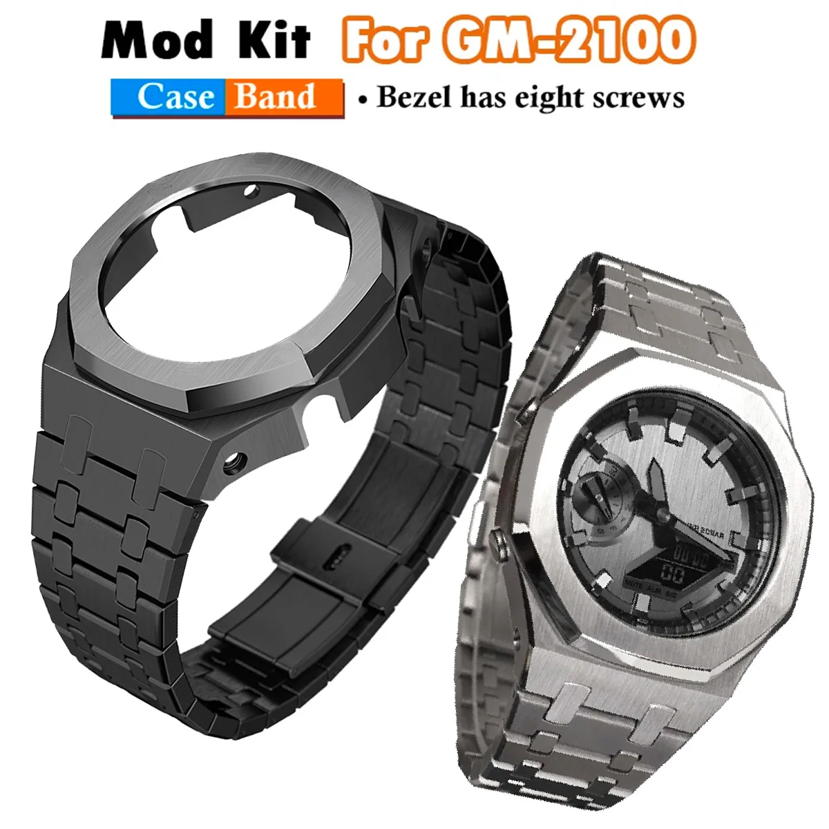 Gen-5-GM2100-Mod-Kit-For-Casioak-Watch-Metal-Case-Bezel-And-Stainless ...