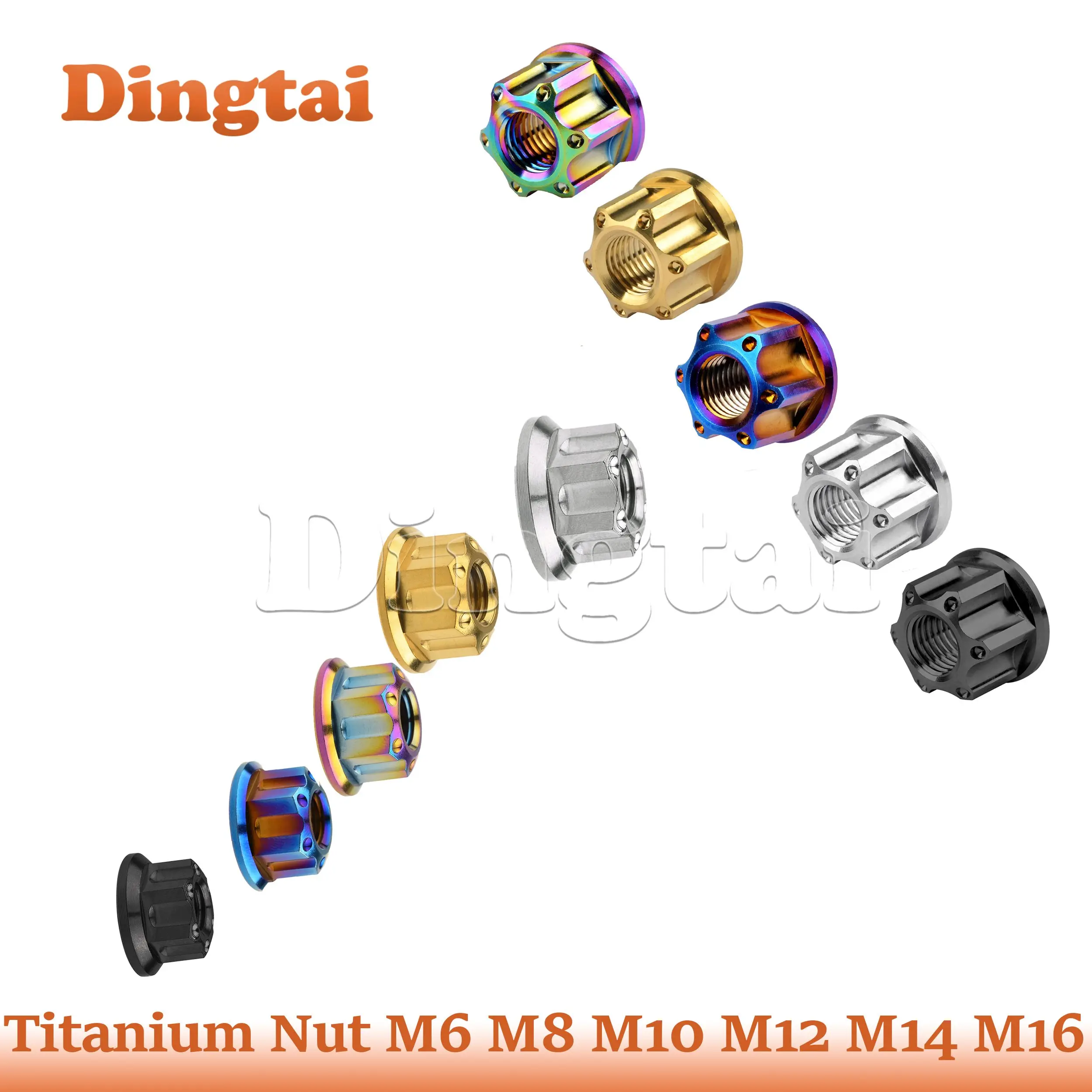 Dingtai Titanium Ti Nuts M6 M8 M10 M12 M14 M16 Fancy for Motorcycle ...