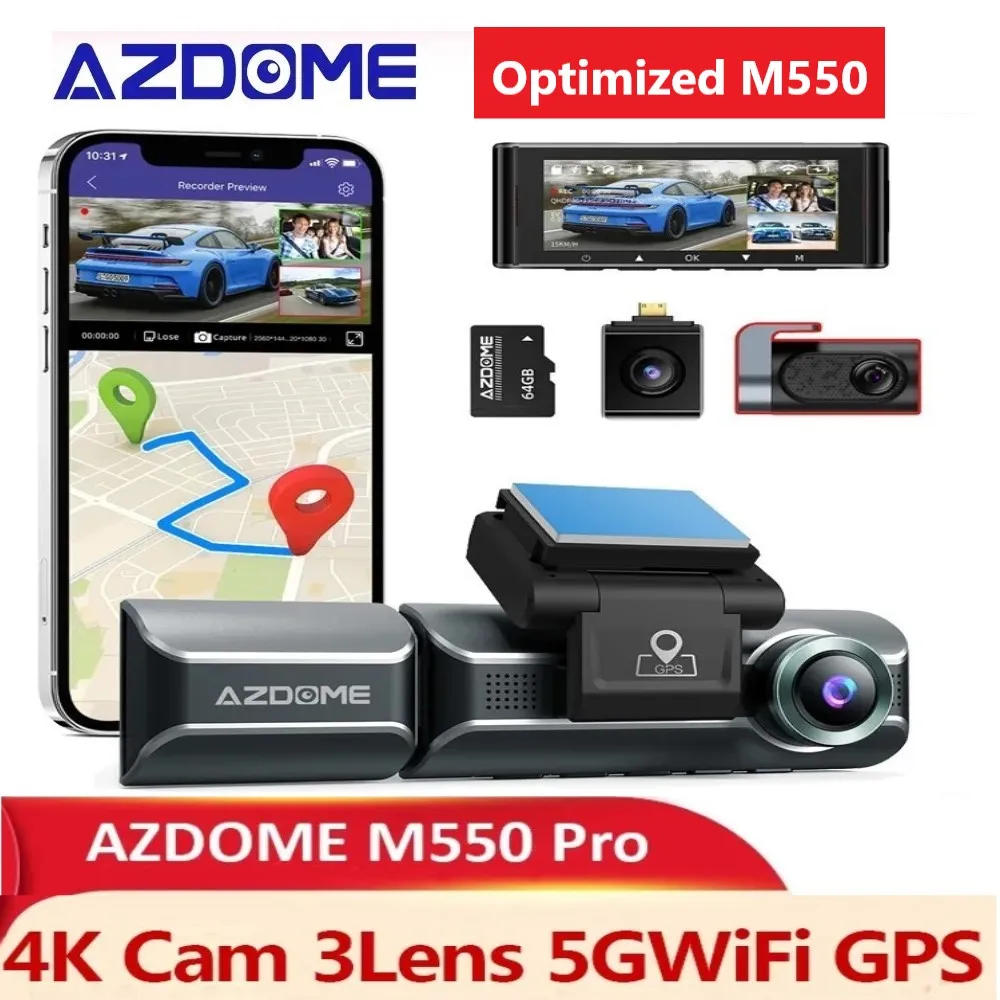 Optimized-M550-AZDOME-Car-DVR-M550Pro-Dash-Cam-4K-5-8Ghz-WiFi-3-Camera ...