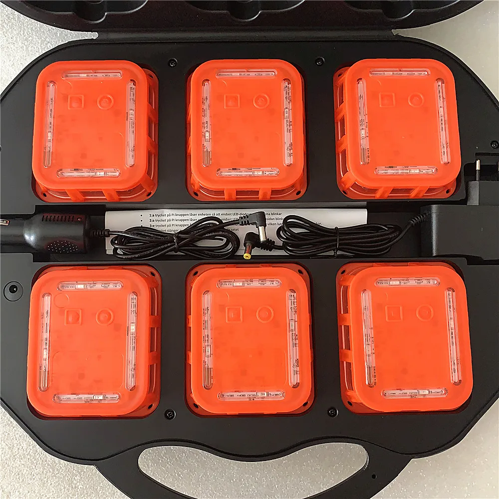 Rechargeable-6-packs-LED-traffic-warning-light-LED-Hazard-Light-road ...