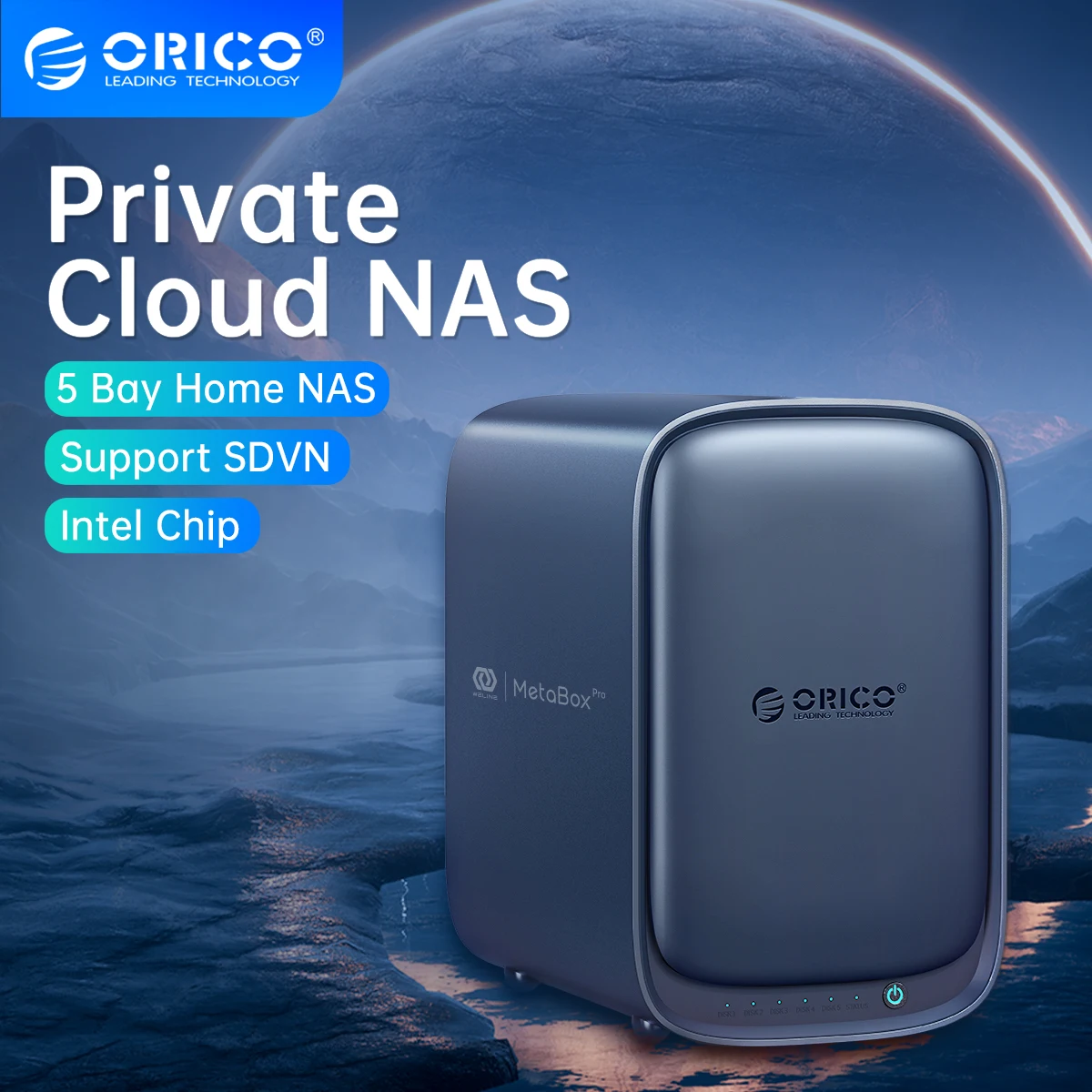 ORICO NAS Server 5 Bay Private Cloud Storage Server for Home Intel Quad ...