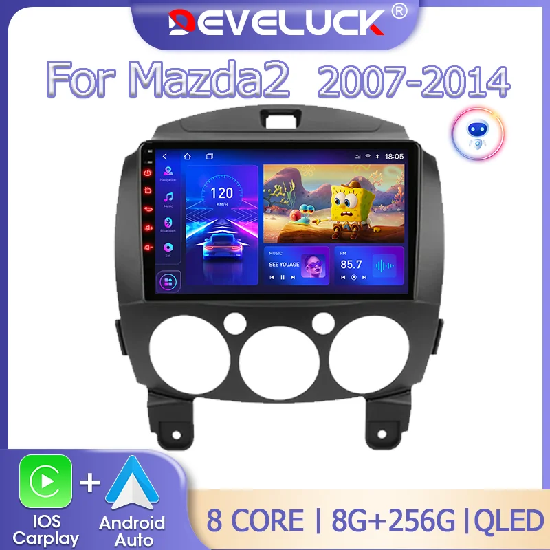 Android-12-2-Din-Car-Radio-Multimedia-Video-Player-For-MAZDA-2-Mazda2 ...
