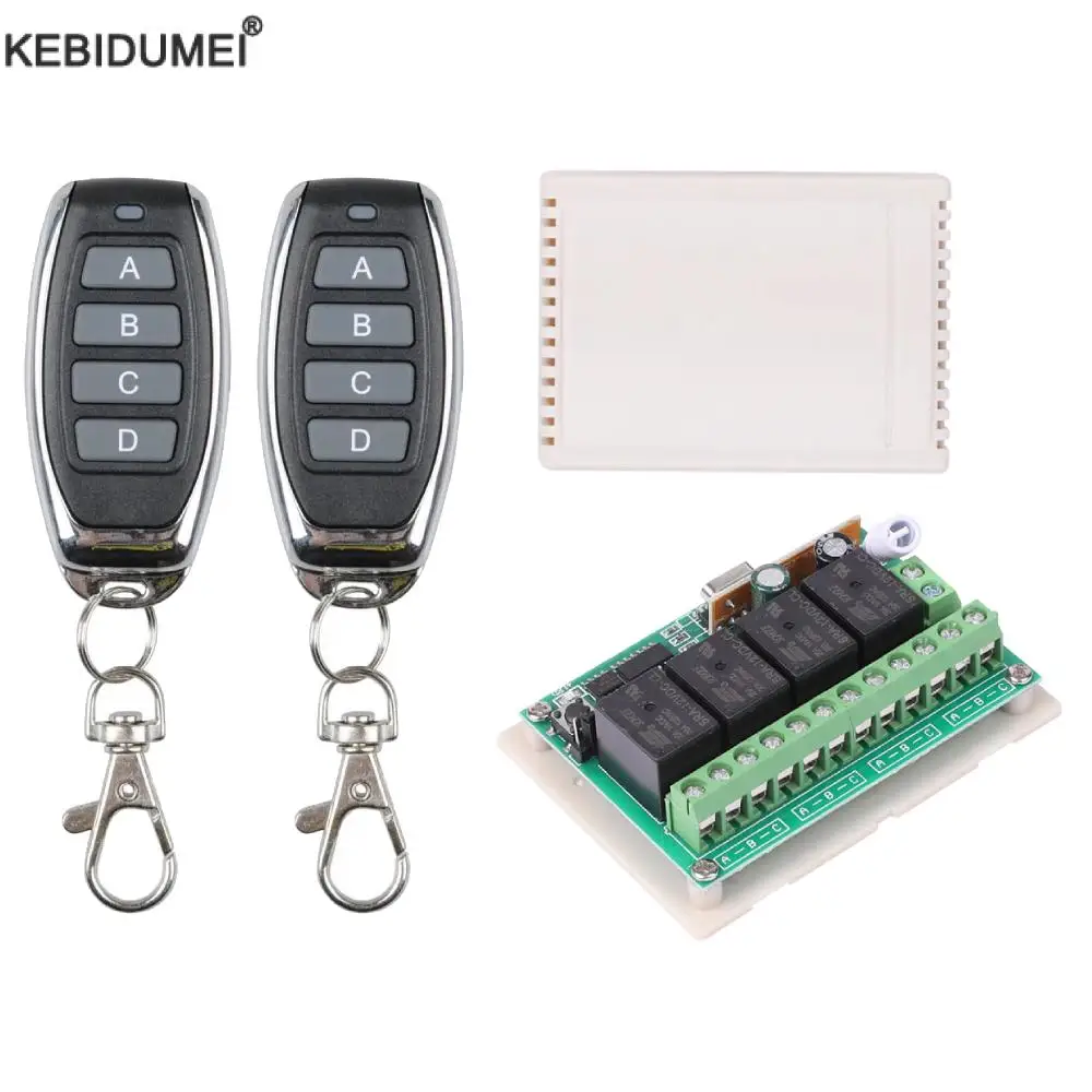 433 MHz Wireless Universal Remote Control Switch DC 12V 4CH RF Relay ...