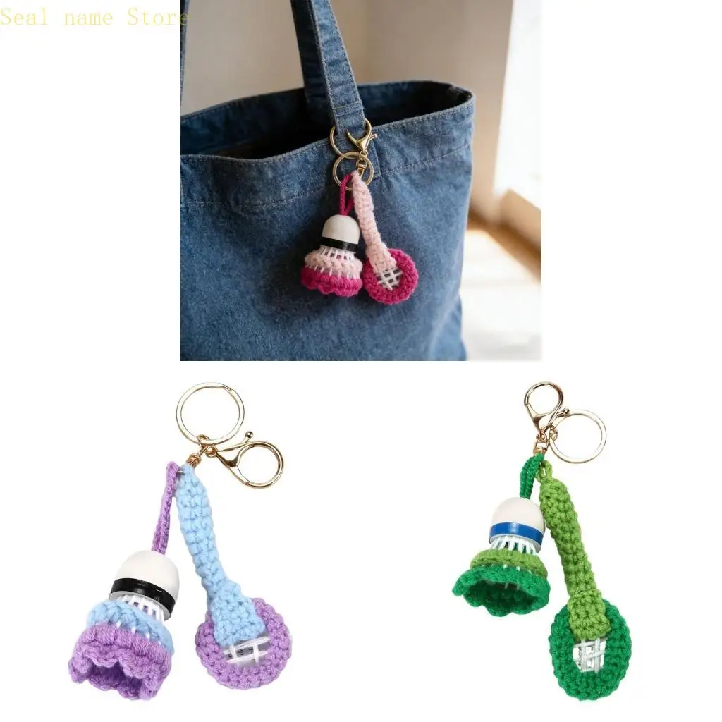 R7UD Perfect Gift Crochet Keychain with Badminton Racket Theme for ...