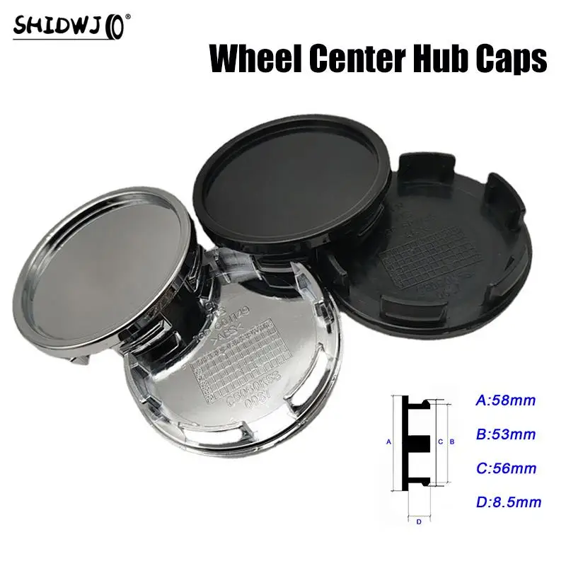 4Pcs-58MM-ABS-Blank-Wheel-Center-Cap-Hub-Cover-Car-Wheel-Tire-Rims ...