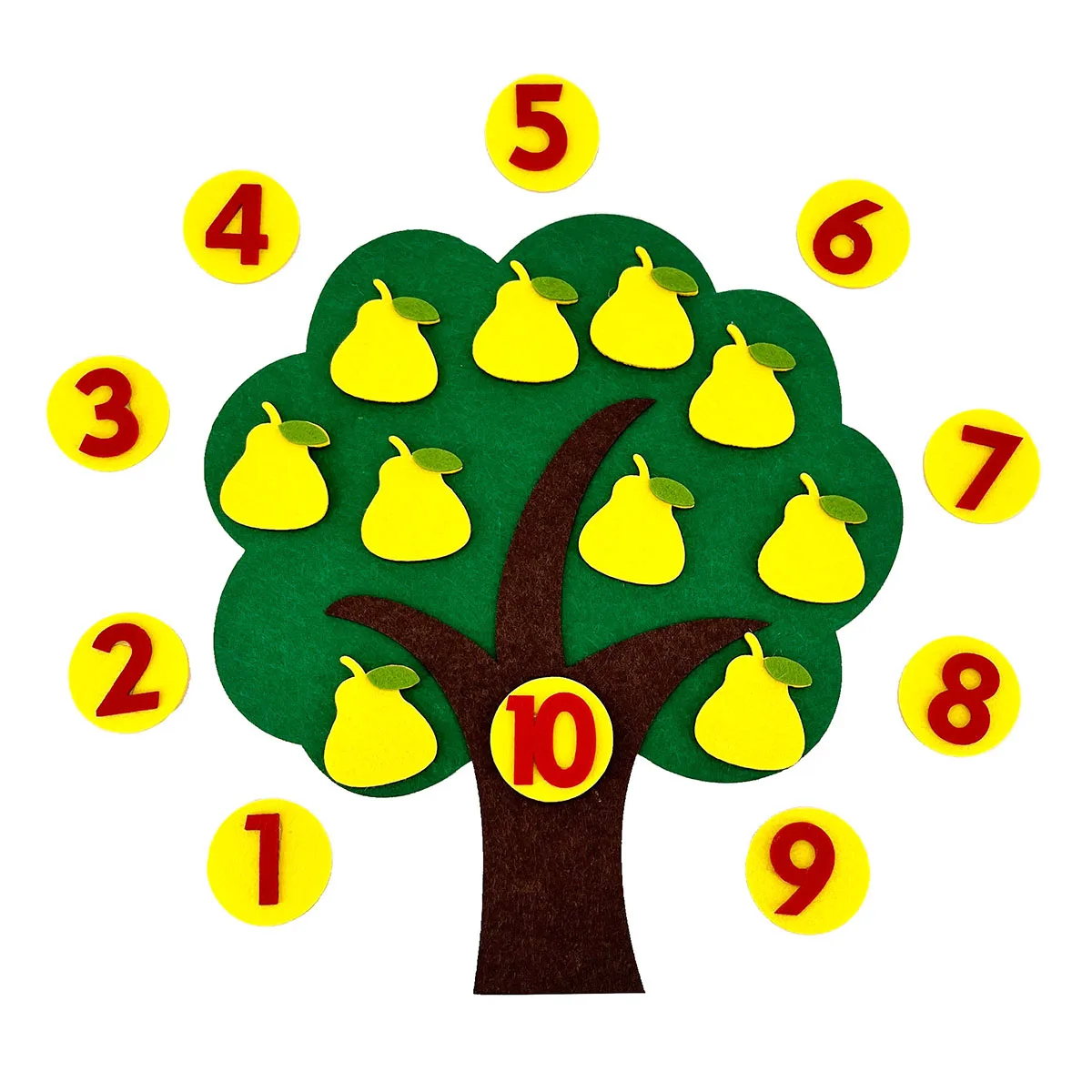 Kids Math Toys Teaching Aids Pear Apple Trees Number Puzzle Game ...