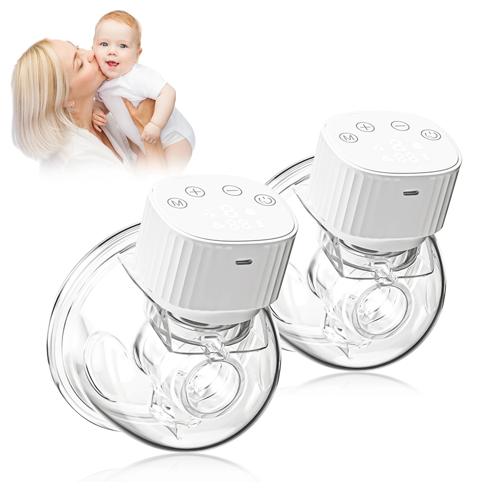Electric-Breast-Milk-Pump-Machine-Handsfree-BPA-Free-Low-Noise-Painless ...