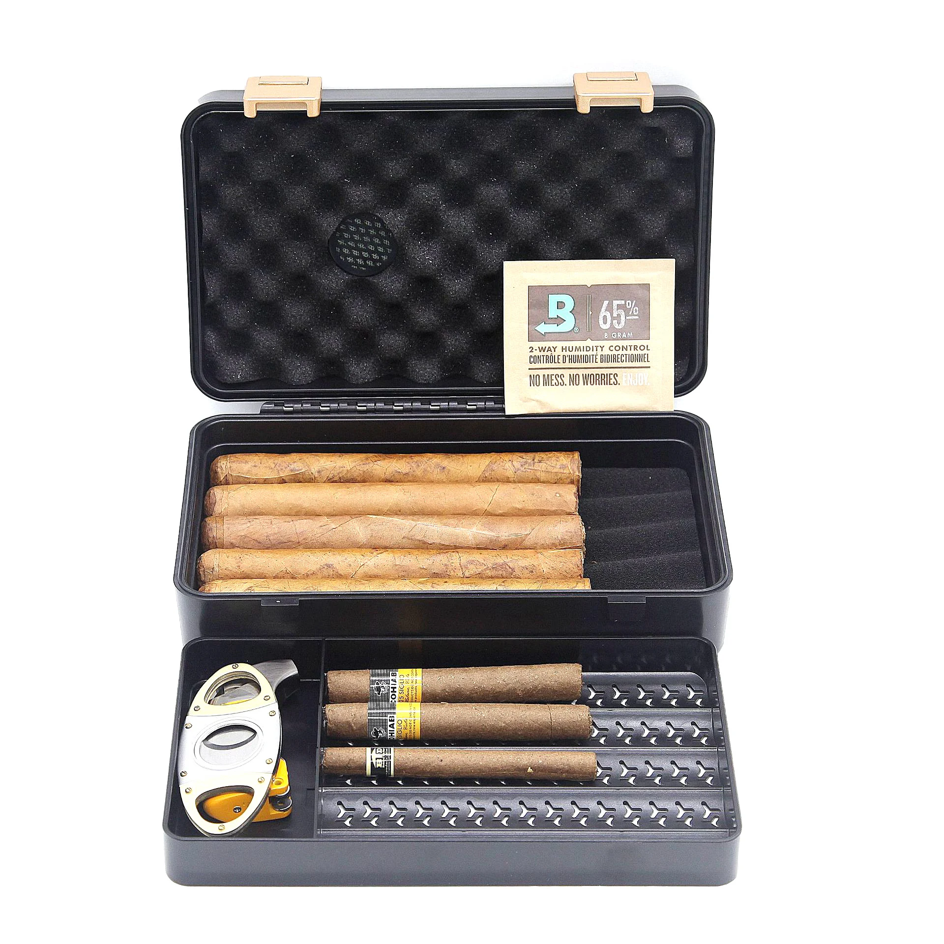 DEJAYA-ABS-Cigar-Humidor-Box-Two-Layers-With-Hygrometer-Cigarettes-Case ...
