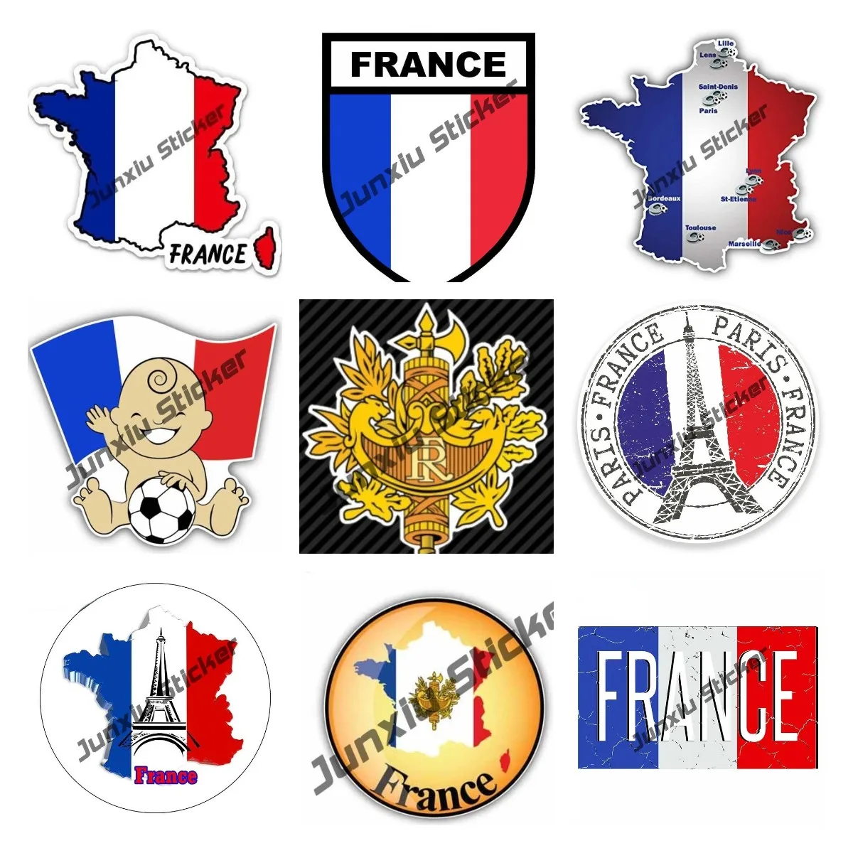 Creative Stickers French National Emblem Sticker Decal France Flag ...