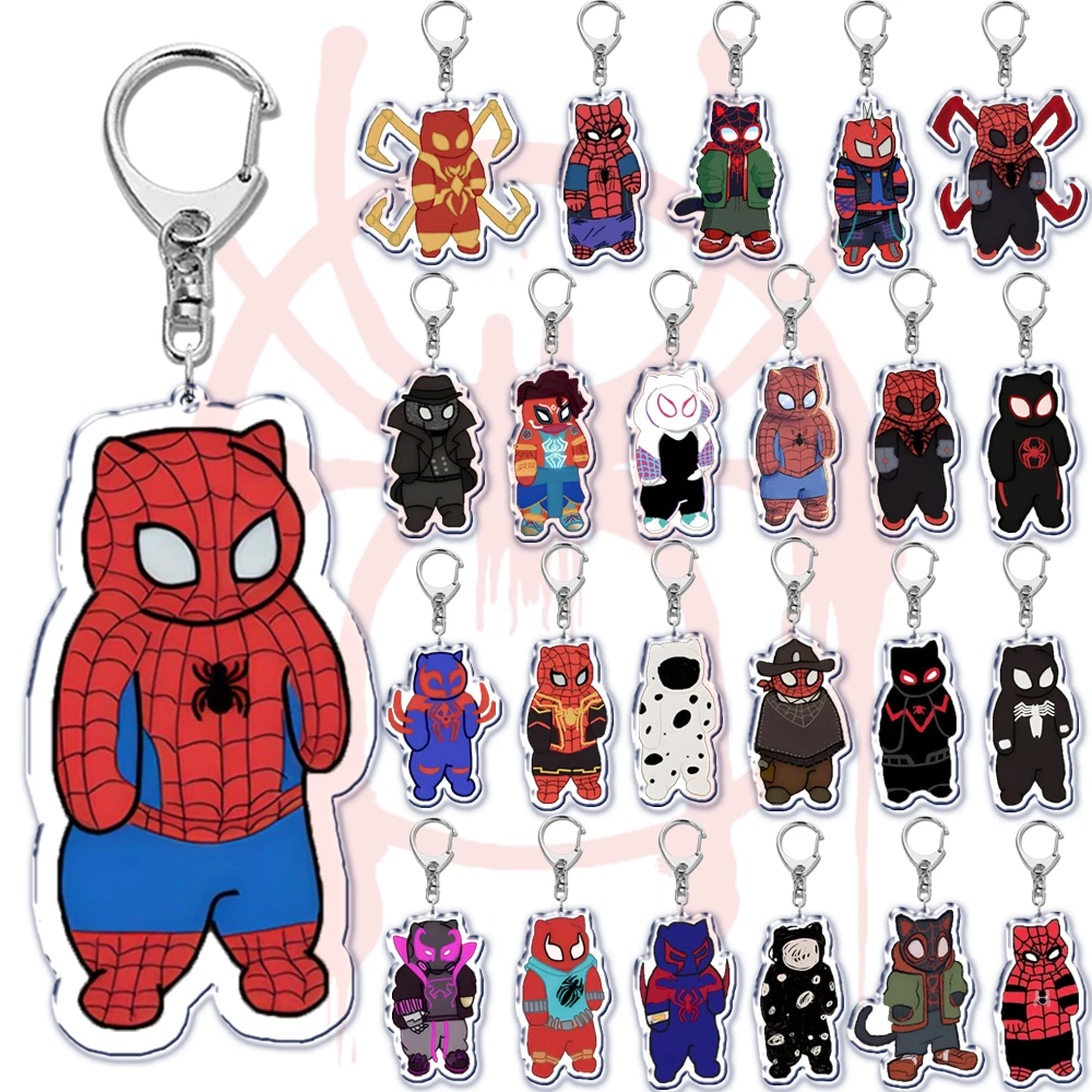 Cute Spider Punk Cat Warrior Key Chain Key Ring Invincible Superhero ...