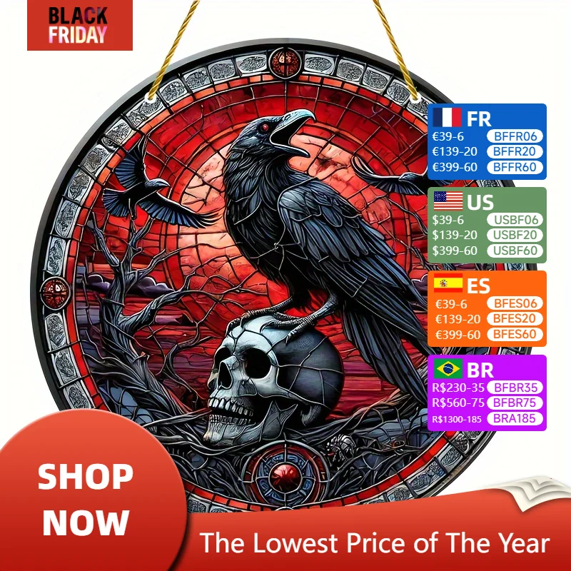 Halloween-Crow-Catcher-Colored-Skull-Art-Suitable-for-Windows-and-Walls ...