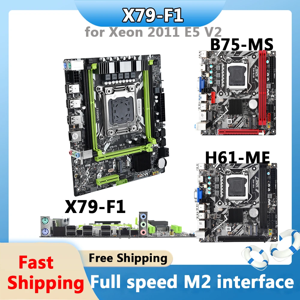 X79 F1 데스크탑 CPU 마더보드 세트, Xeon 2011 E5 V2 메인보드, NVME M.2 LGA USB2.0, 4 ...