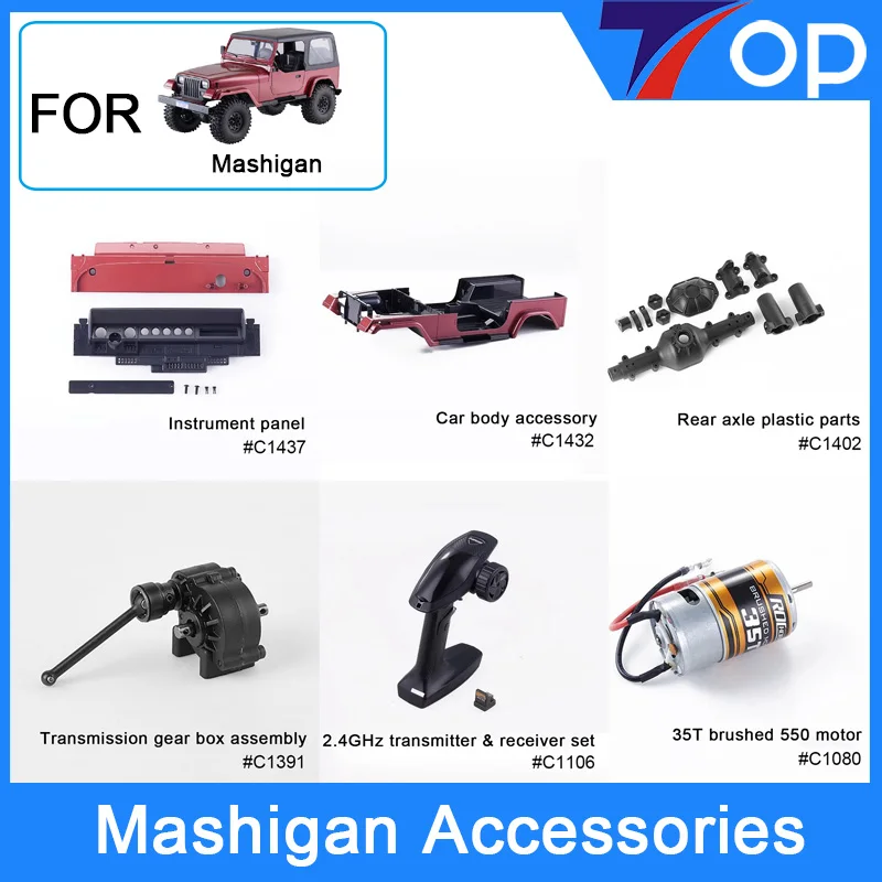 FMS 1:10 Mashigan Original Spare Parts Body Gear box Motor Girder Shell ...