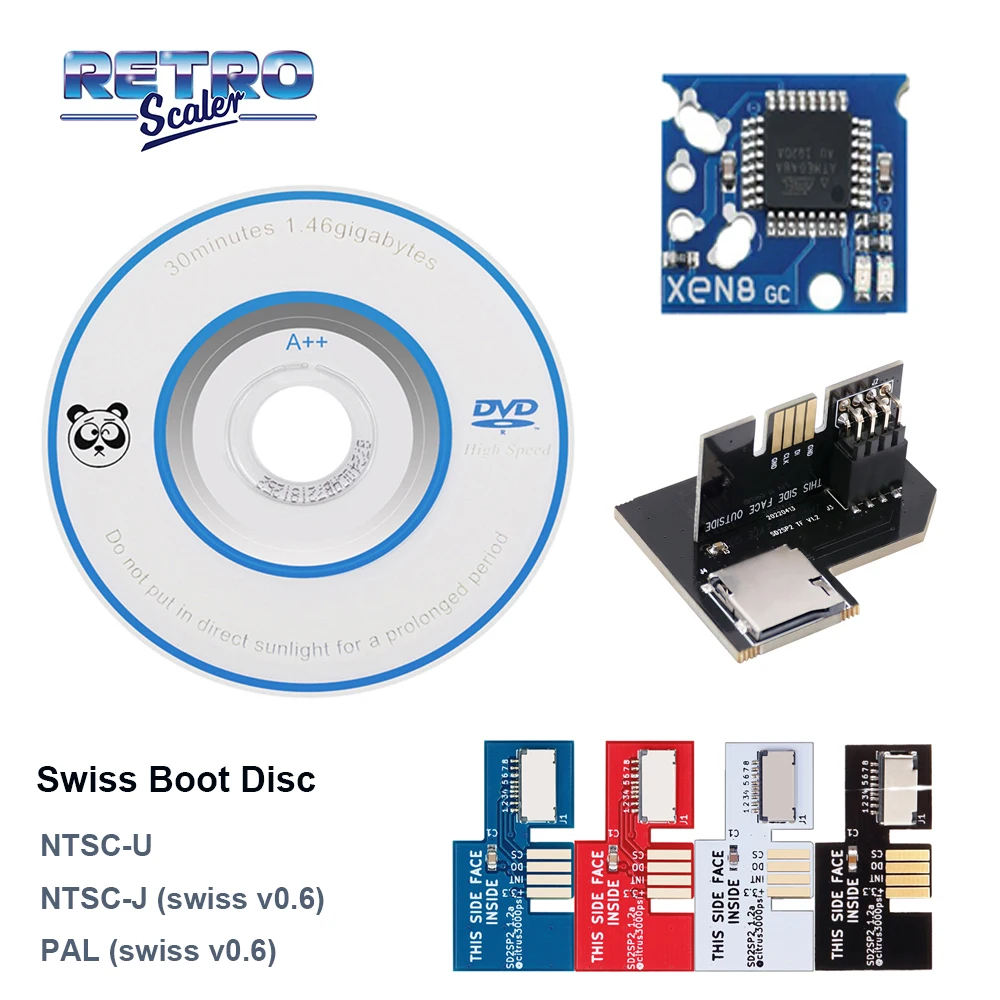 Sd2sp2 Tf Card Adapter + V0.5 Swiss Boot Disc Mini Dvd For Nintendo Gamecube Ngc Ntsc ...