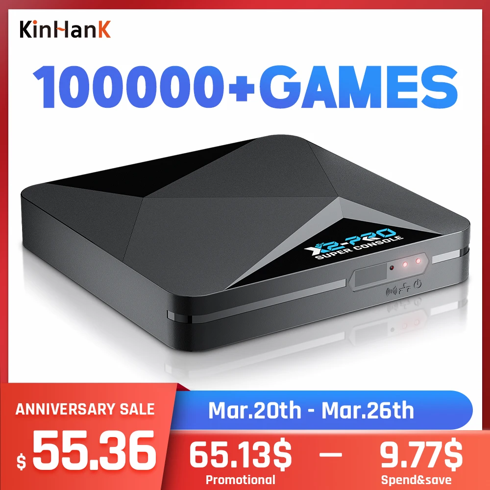Kinhank super console x2 pro caixa de jogo retro vídeo game console tv caixa 100000 jogos de ...