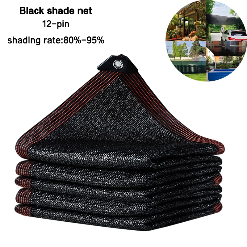 12 Pin Black Sunshade Net Anti-UV Garden Balcony Plant Shade Cover Net ...