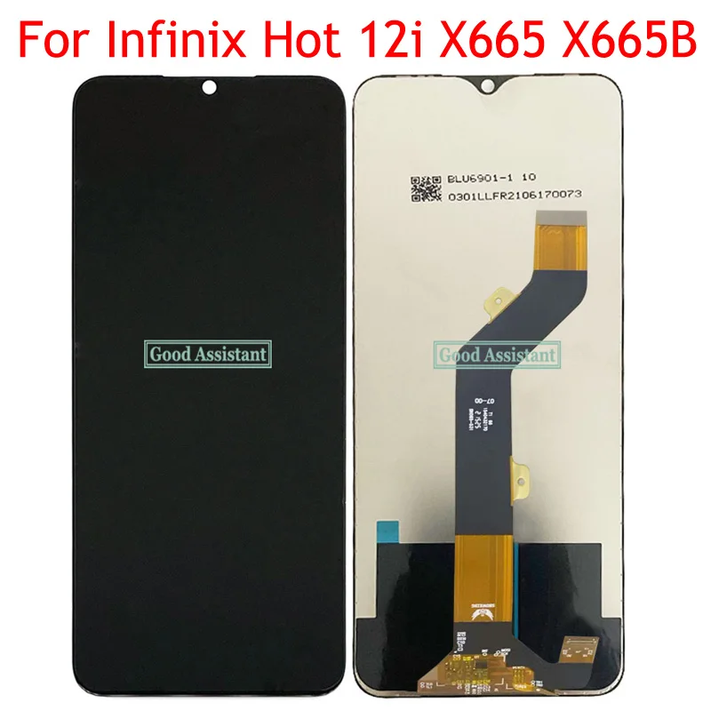 100% Perfect Repair Black 6.6 Inch For Infinix Hot 12i X665 X665b Lcd ...