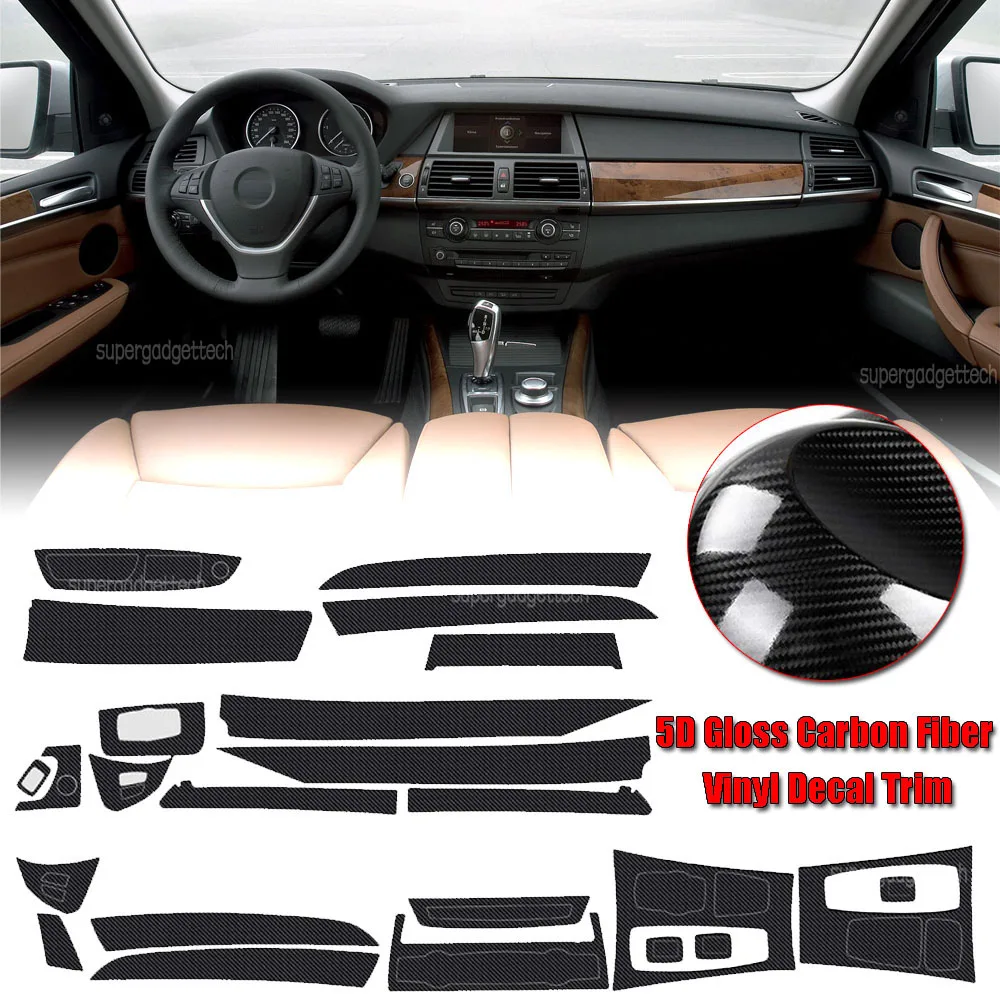 Glossy Carbon Fiber Stickers For BMW X5 E70 X6 E71 Car-Styling Car ...