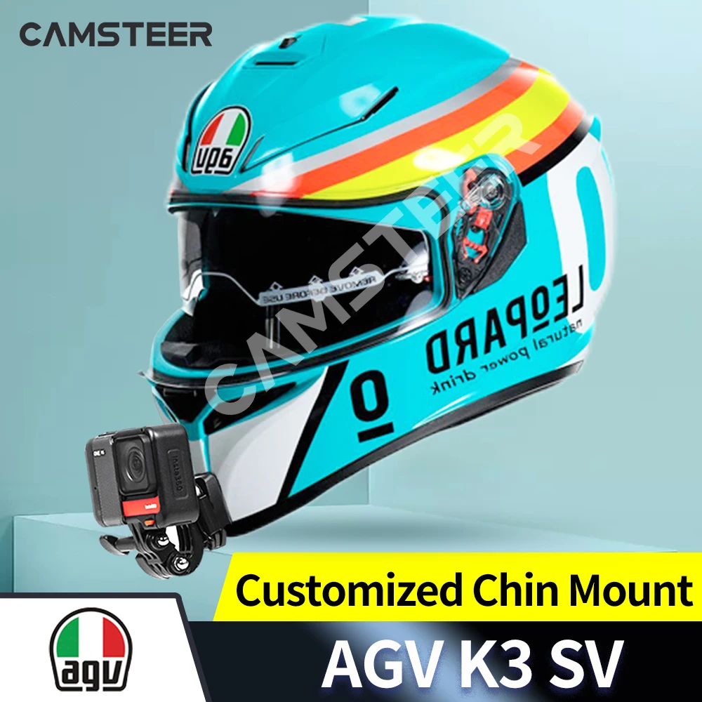 캠스티어 맞춤형 CNC 알루미늄 AGV K3 SV 헬멧 턱 마운트, 고프로 맥스 히어로 10 9 Insta360One X2 DJI AKASO 카메라 액세서리 ...