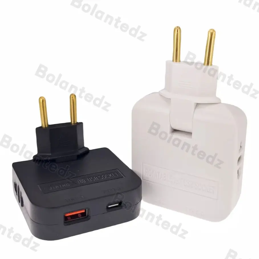4 in 1 EU Plug Adapter 180 Degree Foldable EU Extension Chargers With ...